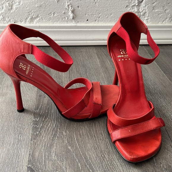ANDREA FENZI | Shoes | Red Sandal Heels | Poshmark